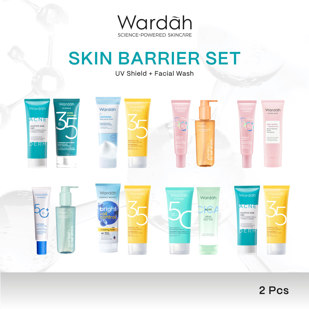 Jual NEW! WARDAH Paket Cleanser Gentle Low Ph + Sunscreen UV Shield SPF ...