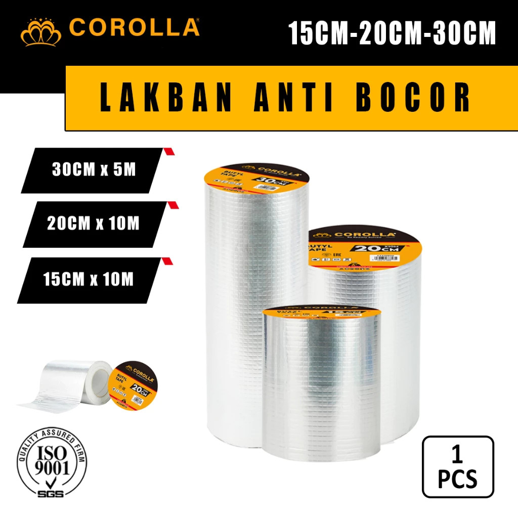 Jual COROLLA Lakban Anti Bocor 5Meter 10M Lem Anti Air Alumunium Foil Butyl Super Waterproof ...