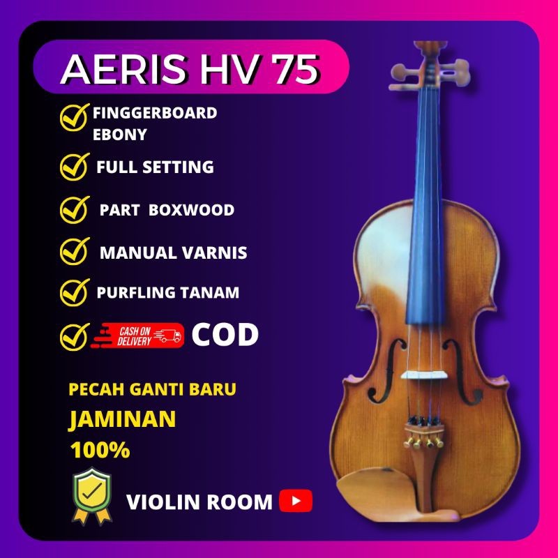 Jual Biola Akustik Aeris Hv-75 Kayu Spruce & Maple | Shopee Indonesia