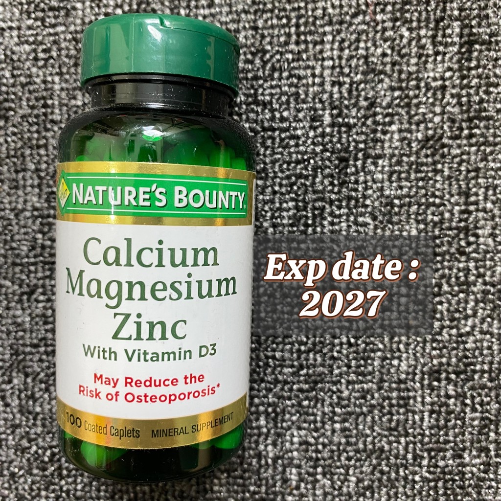 Jual Nature's Bounty Calcium Magnesium Zinc D3 Suplemen Peninggi badan ...