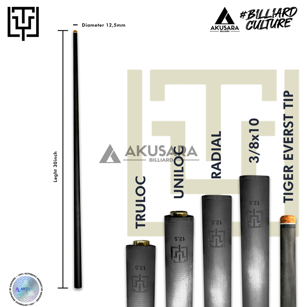 Jual Shaft Fury TY Shaft Carbon Diameter 12.5 New Low Deflection Shaft ...