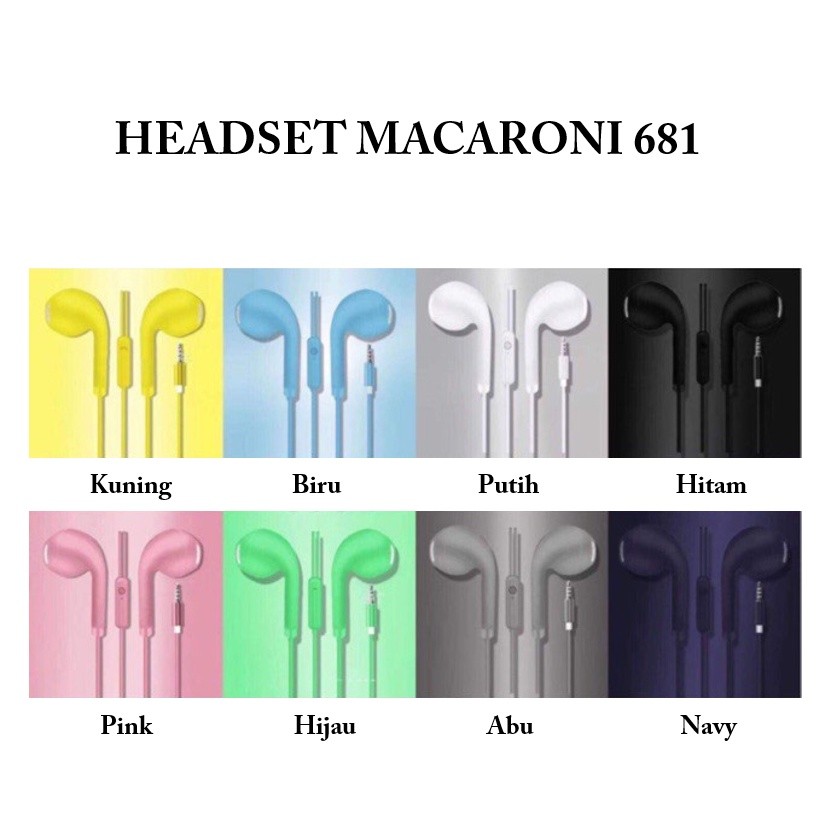 Jual PINK BERRY H681 Handsfree U19 Macaron Color Hifi Extra Bass ...