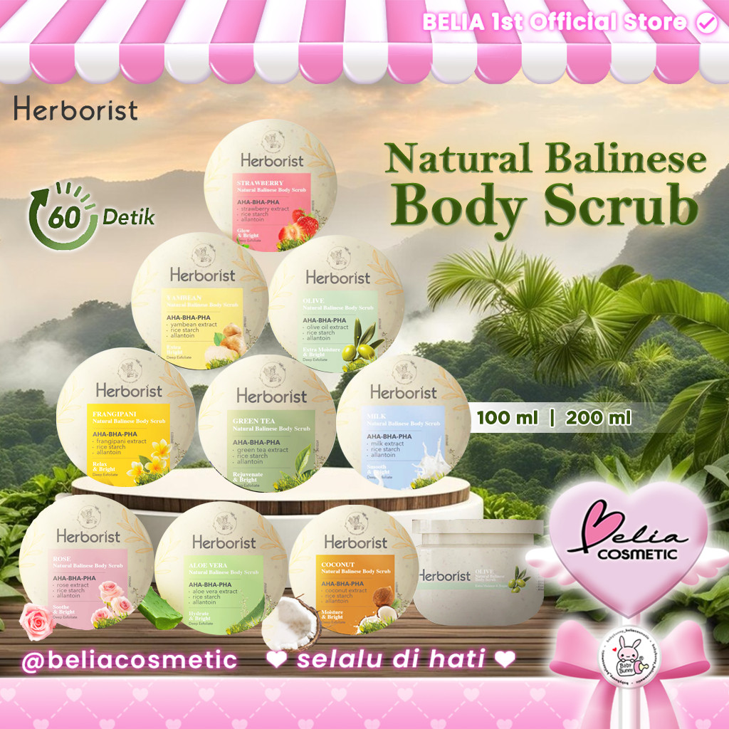 Jual HERBORIST NATURAL BALINESE BODY SCRUB AHA-BHA-PHA 100GR 200GR ...
