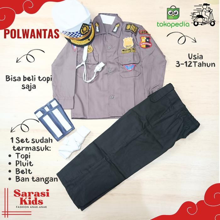 Jual Baju polisi anak perempuan kostum profesi anak baju polwantas anak ...