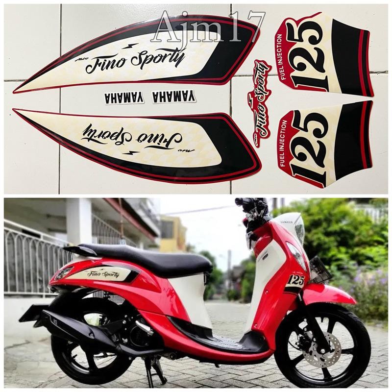 Jual Stiker Striping Motor Yamaha Fino FI 125 2021 2022 2023 Merah Full ...