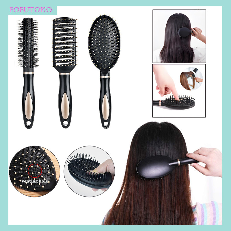 Jual 3 Gaya Sisir Oval Bulat KotakDengan Bantalan Udara / Sisir Rambut ...