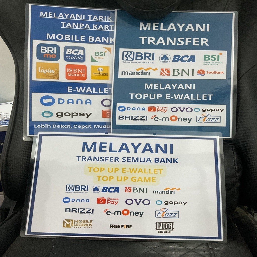 Jual Poster Konter Melayani Transfer, Top Up, Tarik Tunai, Game, Daftar ...