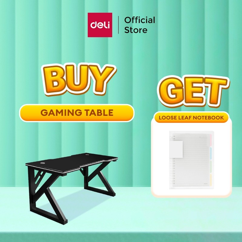 Jual Deli Meja Gaming / Meja Komputer / Gaming Table Hitam Box Kabel ...