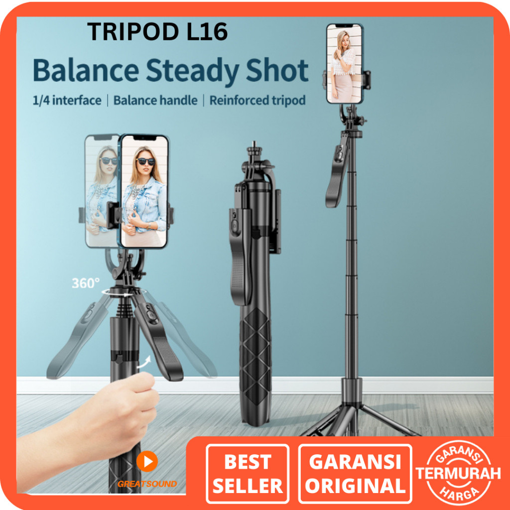 Jual Tripod K28 Tongsis Bluetooth L16 Tripod L16 Tongsis L16 Tripod DSLR Led Tripod Bluetooth ...