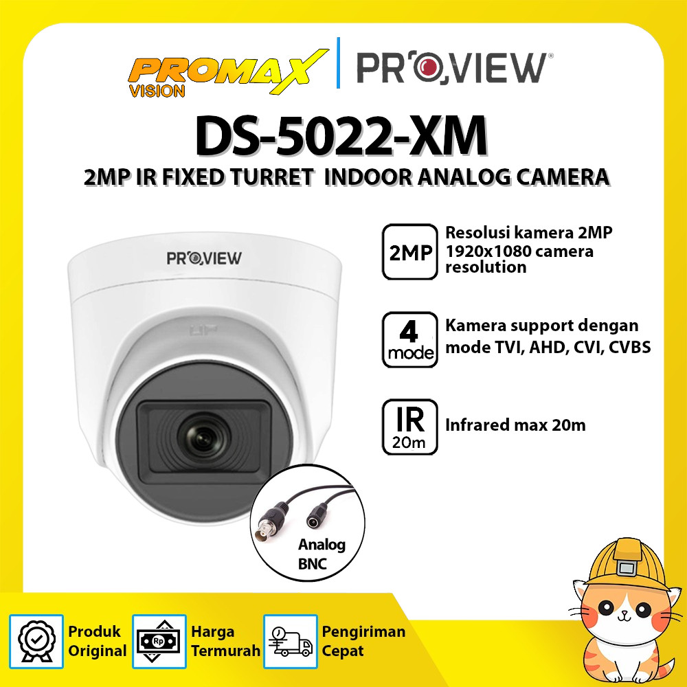 Jual PROVIEW DS-5022-XM 2MP IR FIXED TURRET INDOOR ANALOG CAMERA ...