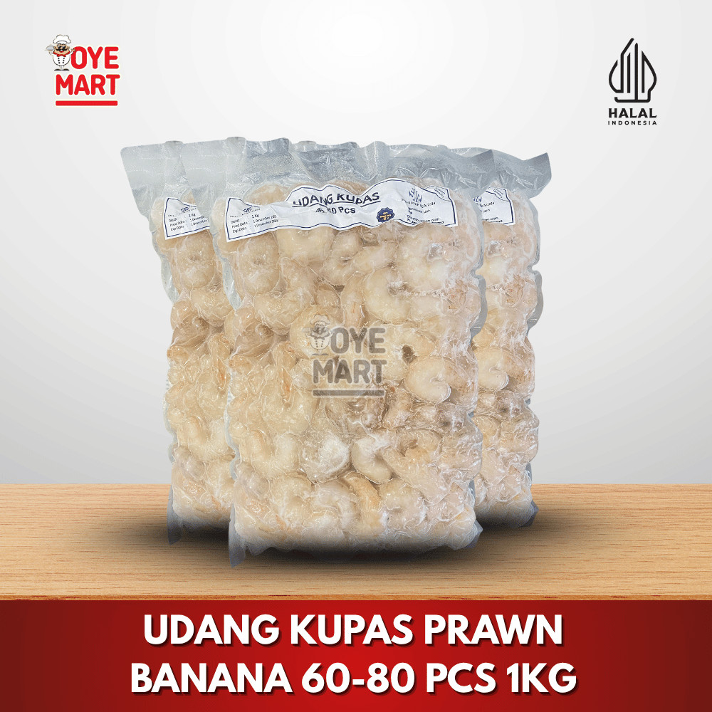 Jual UDANG KUPAS PRAWN BANANA 60-80 PCS 1KG /UDANG MASAK BEKU CURAH ...