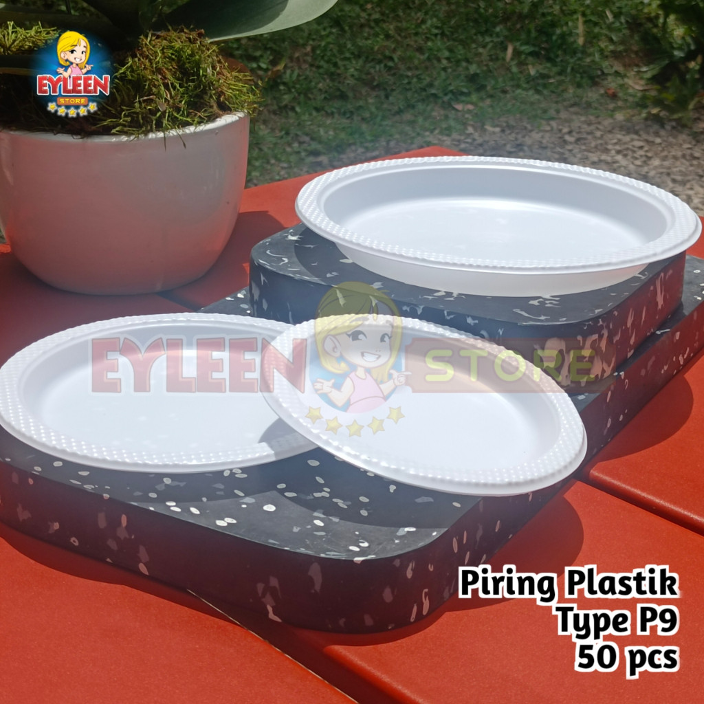 Jual Piring Plastik Besar TYPE P9 Isi 50 Pcs Piring Pesta Sekali Pakai ...