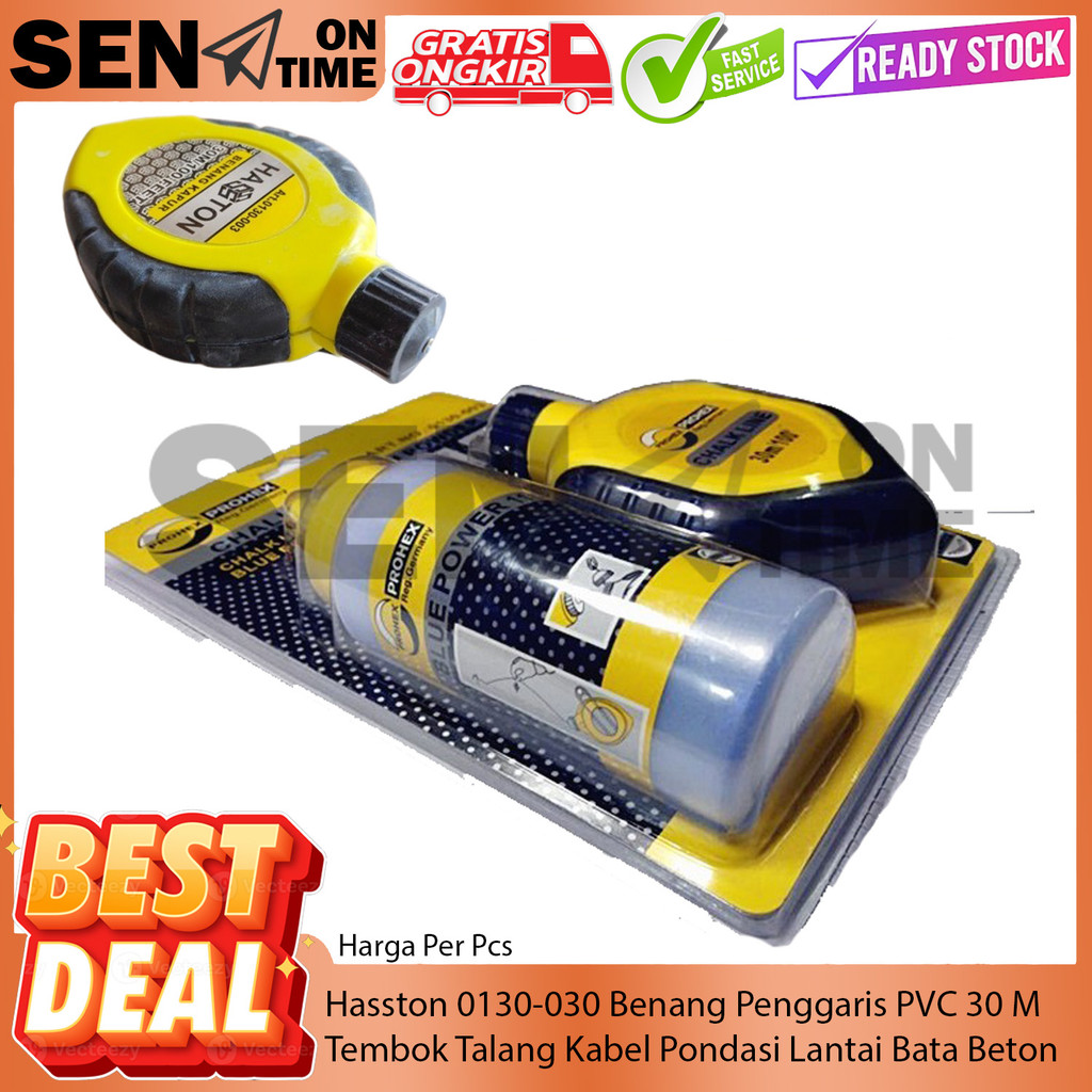 Jual Hasston 0130-030 Penggaris Benang PVC 30 Meter Alat Penarik Garis ...