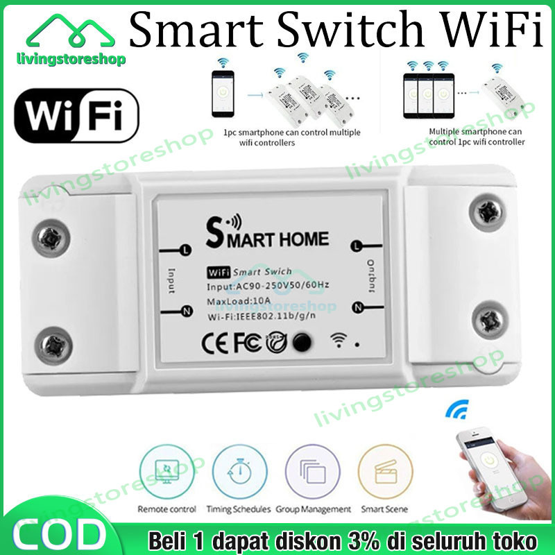 Jual Sonoff Smart Switch Basic R2 Smart Breaker Pintar Wireless 10A ...