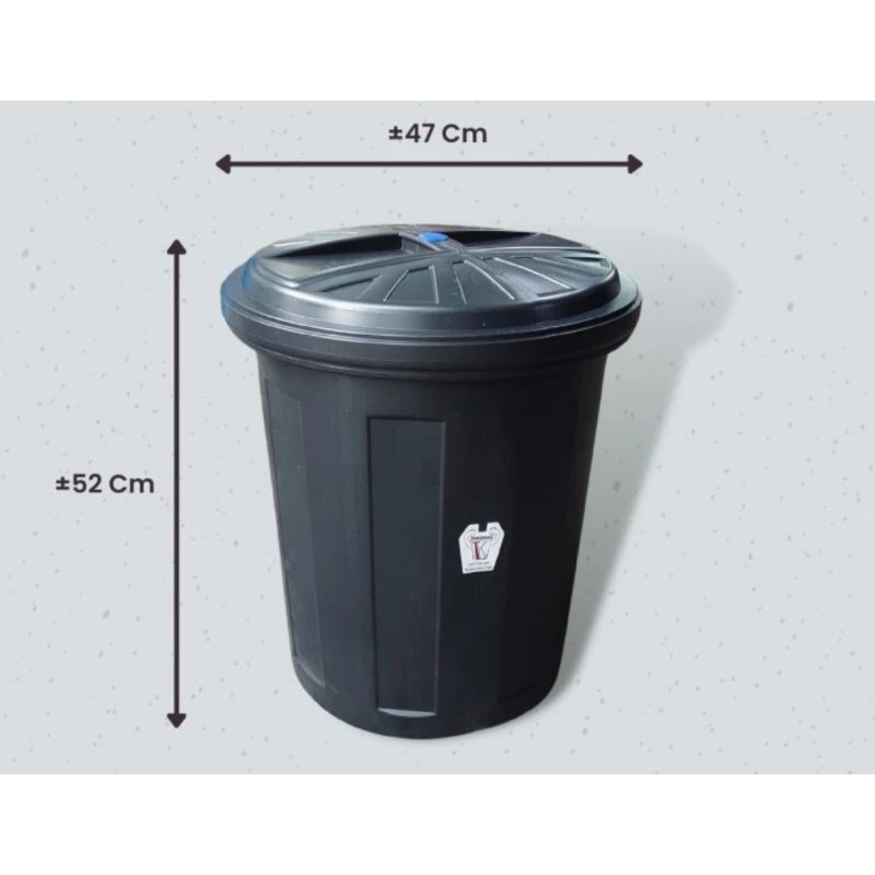 Jual Tempat Sampah Tong Sampah Tong Kuat Hitam 60L | Shopee Indonesia