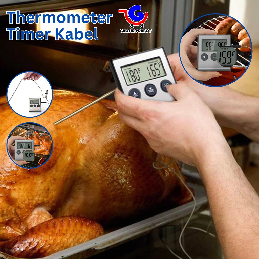 Jual Termometer v2 Masak Kopi Oven Air Minyak Daging digital Kabel ...