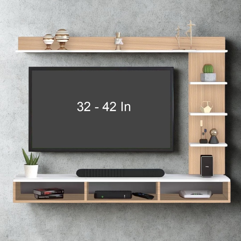 Jual Defurnira Rak TV Dinding Minimalis 120cm Meja TV Tempel Warna Kayu ...