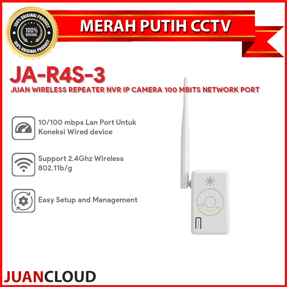 Jual JUAN CLOUD JA-R4S-3 JUAN WIRELESS REPEATER NVR IP CAMERA 100 MBITS NETWORK PORT | Shopee ...