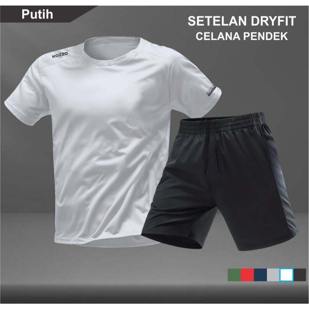 Jual Setelan Sport Pria Kozzo – Kaos Gym Dry Fit Adem & Celana Lari ...