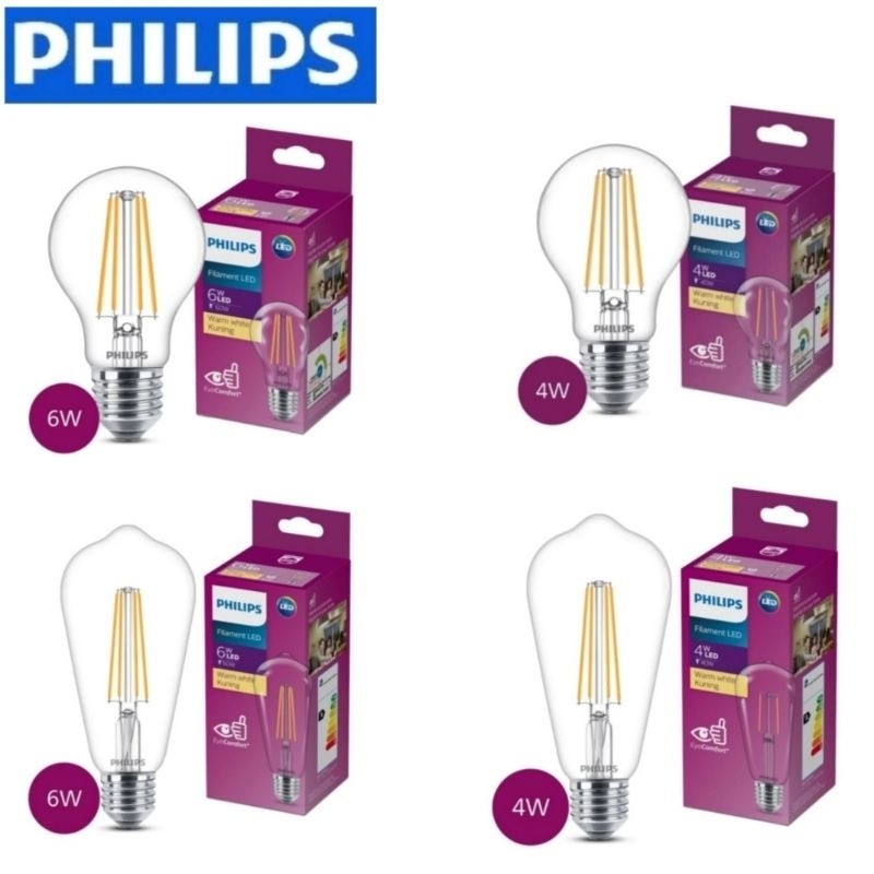 Jual Lampu Philips Led Classic Filament Led Eye Comfort Warm White ...
