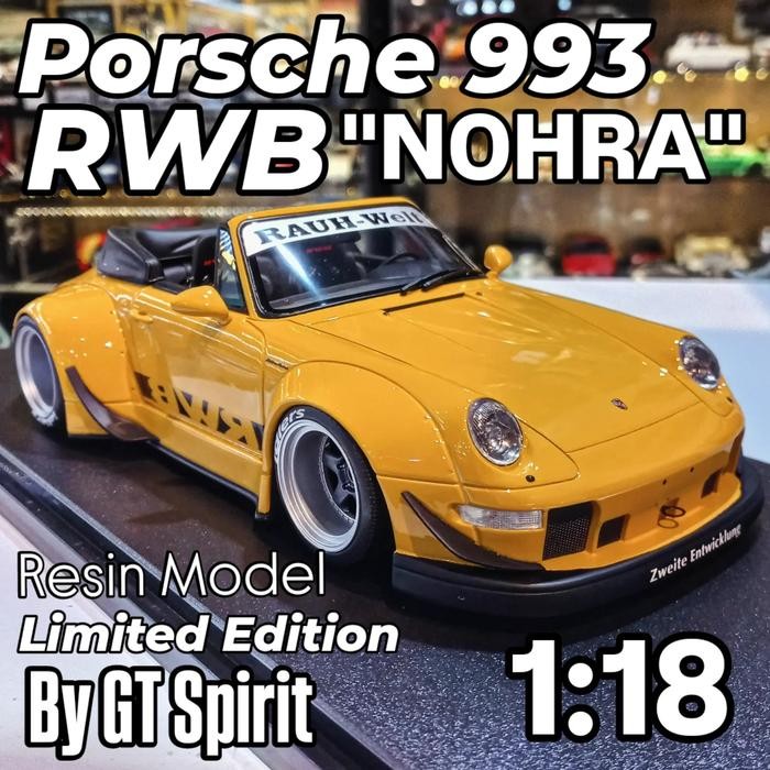 Jual Diecast Porsche 993 RWB "NOHRA" Yellow GT Spirit Resin Model ...
