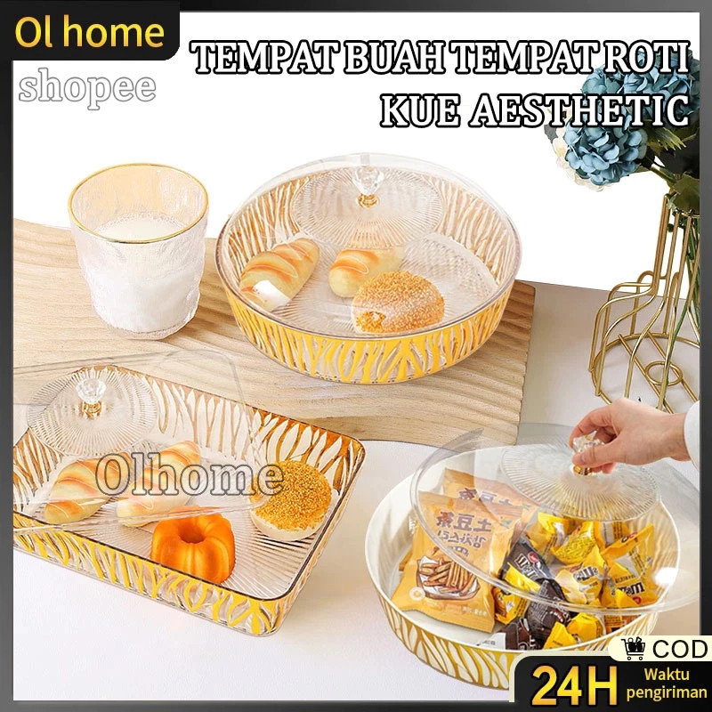 Jual Tempat buah dengan tutupTempat roti/kue aesthetic | Shopee Indonesia