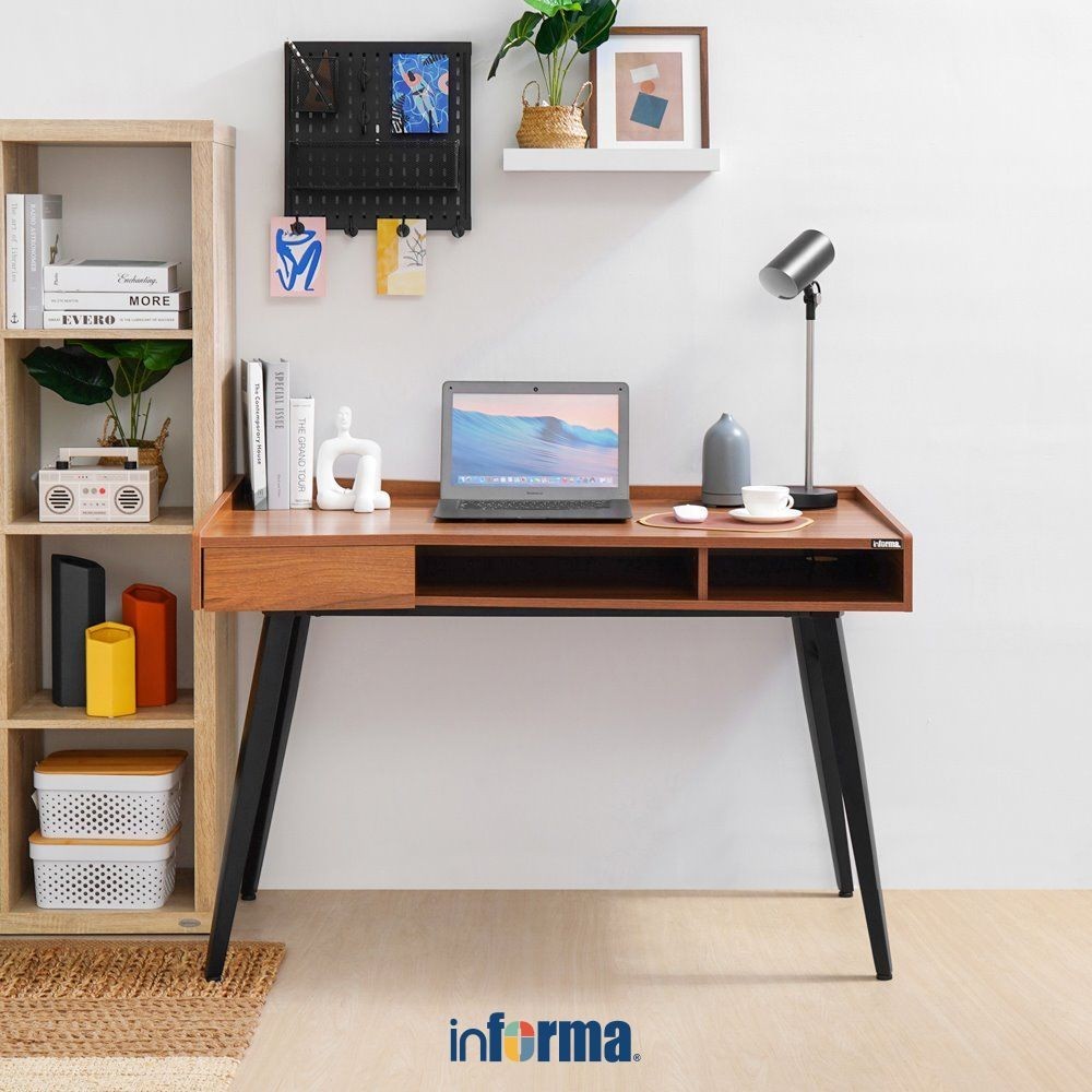 Jual Informa Harith Meja Kantor - Cokelat Walnut Office Table Furnitur ...