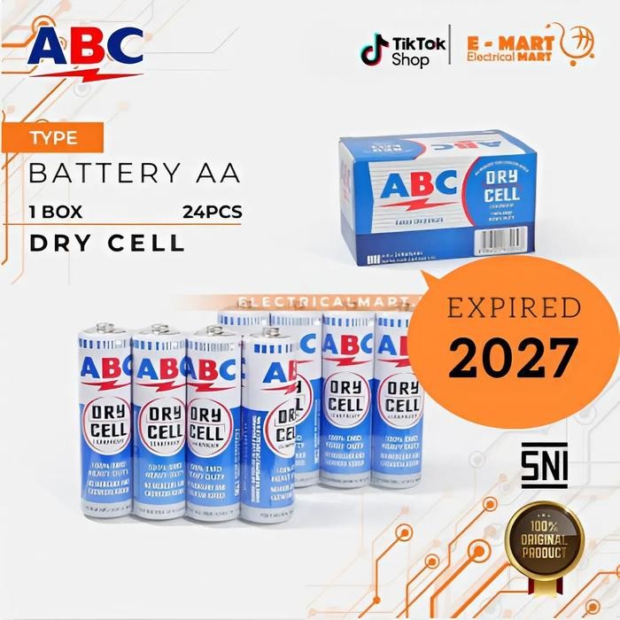 Jual Promo [PER KOTAK 24PCS] ABC Battery AA BIRU / Baterai Jam Dinding ...