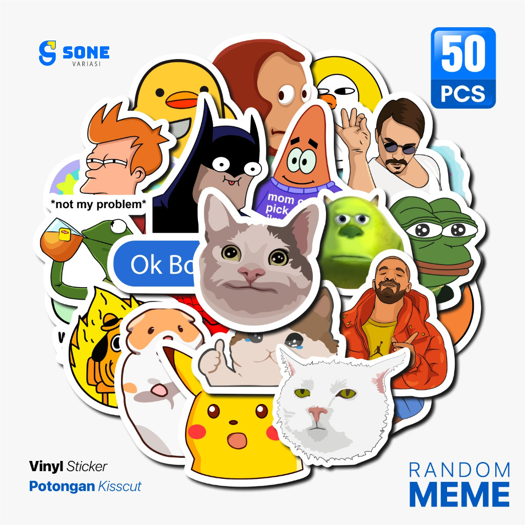 Jual Stiker Pack Kartun Lucu MEME Paper Vinyl Waterproof Sticker Koper ...
