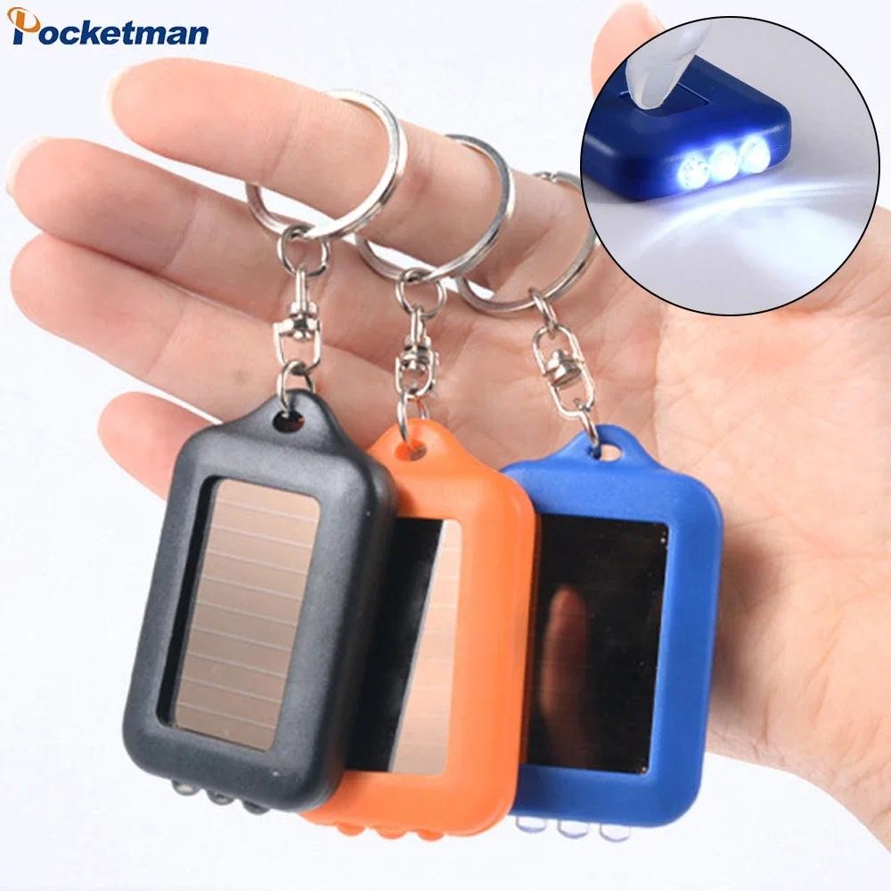 Jual Mini Solar LED Keychain Flashlight Portable Small Pocket Light ...