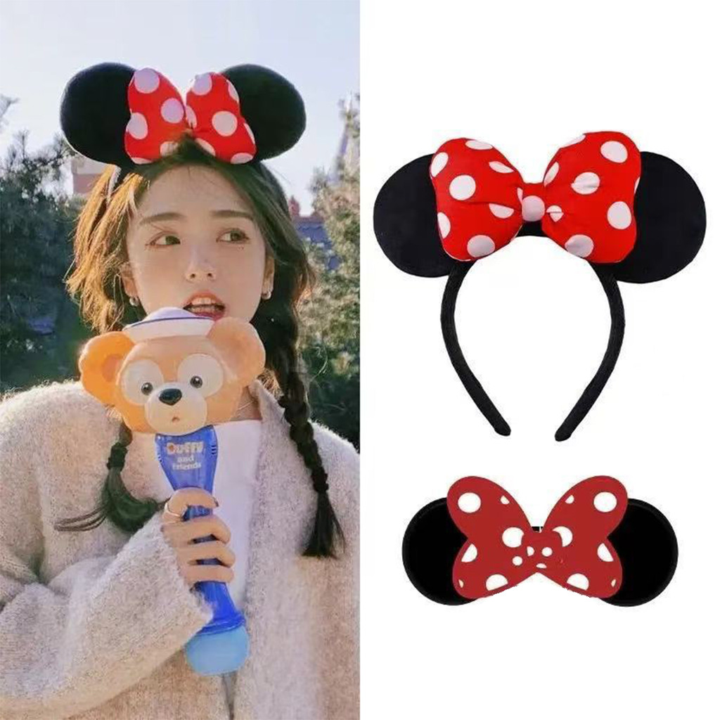 Jual 【Mickey Mouse Minnie】Bando Karakter/Plush-Black/Sequin-Black Besar ...