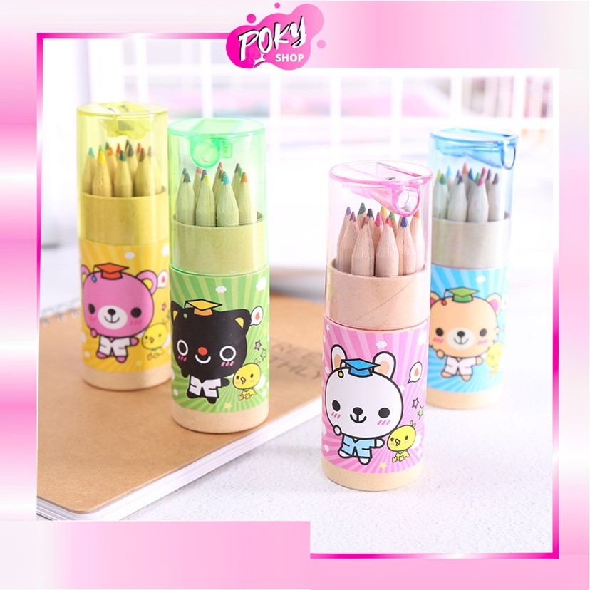 Jual POKY - S5735 Pensil Warna 12 IN 1 Free Serutan Pensil / Pensil ...