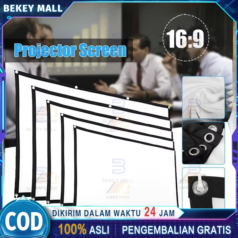 Jual BEKEY 120 inch Layar Proyektor Putih | White Screen | Poly ...
