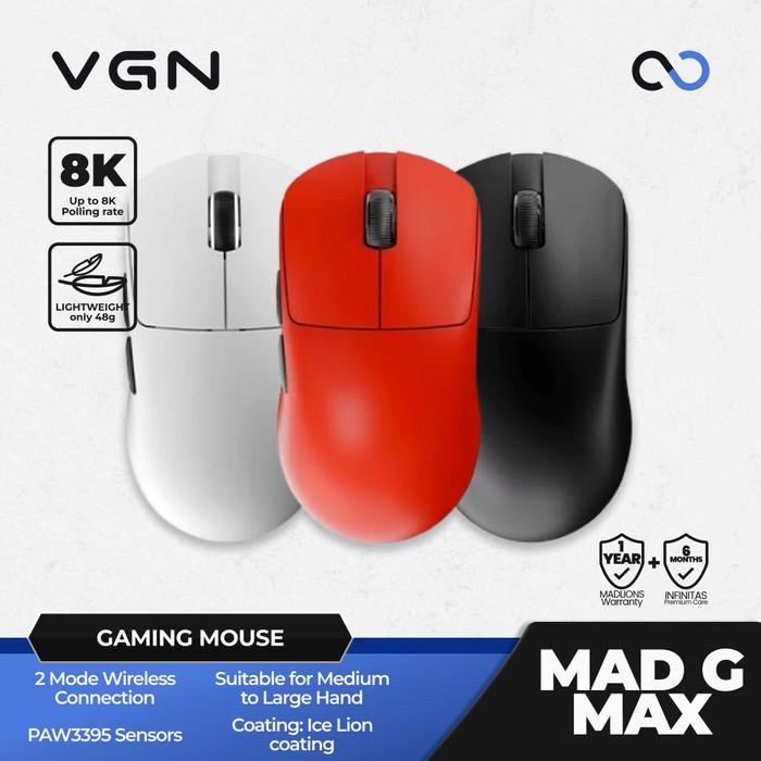 Jual VGN MADLIONS MAD G MAX 8K Wireless Ultra Light Weight Gaming Mouse ...