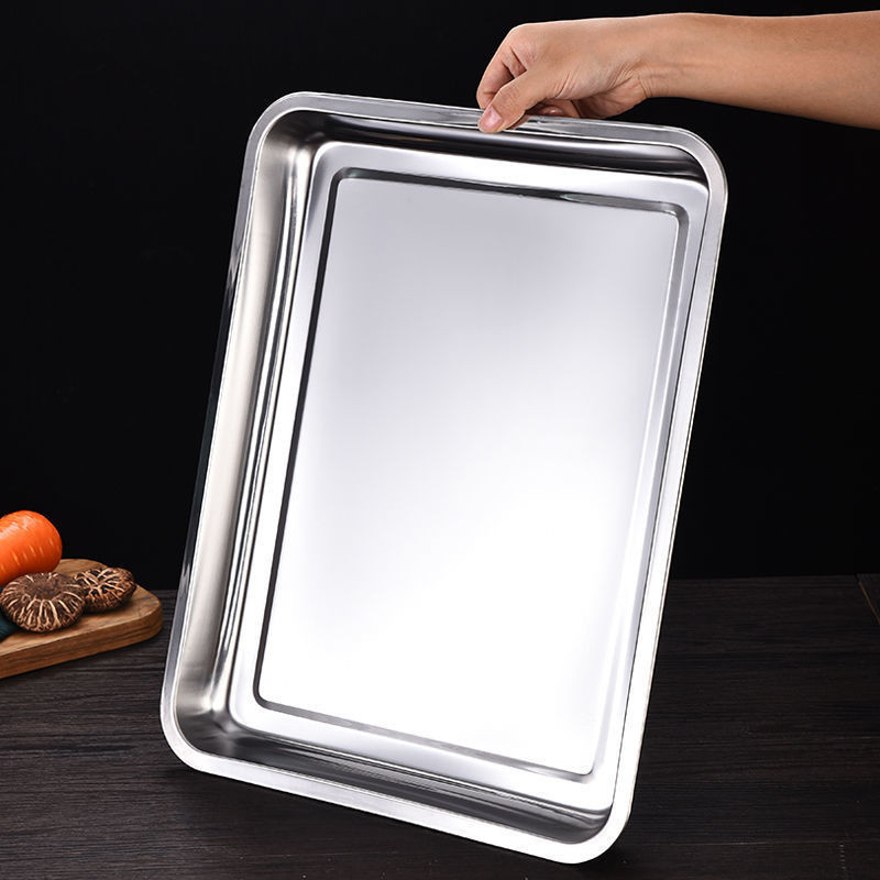 Jual Homiya Corner - Nampan Stainless Persegi Tray Makanan Kue Anti ...