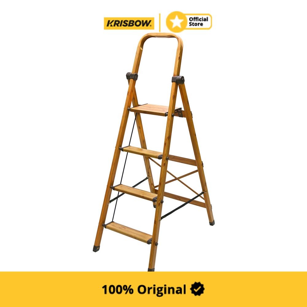 Jual Krisbow Tangga Lipat Aluminium Handrail 4 Step H89 Stepladder ...