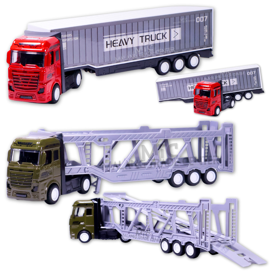 Jual Diecast Miniatur Mainan Mobil Truk Kontainer Trailer Transporter ...