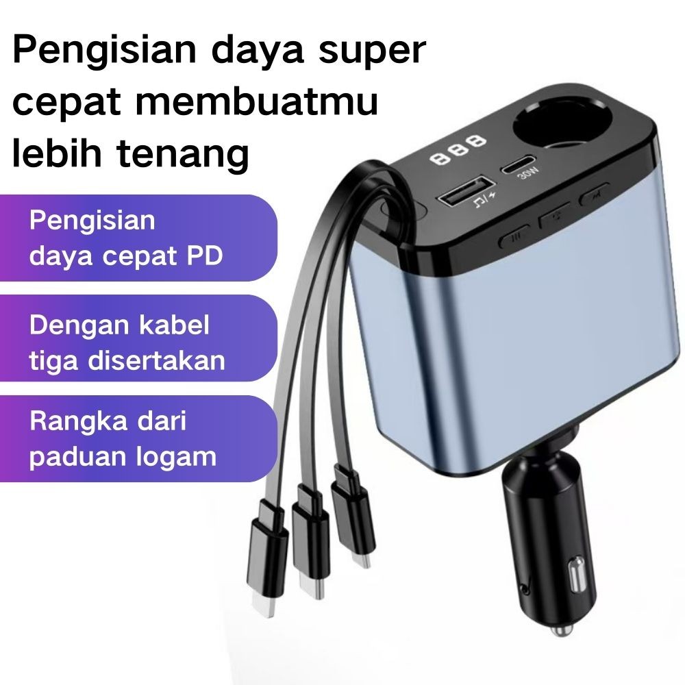 Jual Car Charger Colokan Mobil MP3 Player Charger Mobil PD120W Fast ...