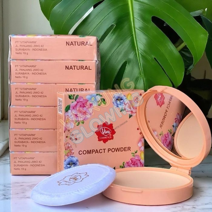 Jual ( 6 Pcs ) Viva Compact Powder Natural 19g | Viva Bedak Padat oren ...