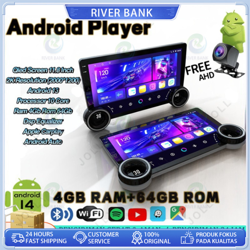 Jual COD/4G+64G IPS Screen Head Unit Android 7/9/10/11.8 Inch Car ...