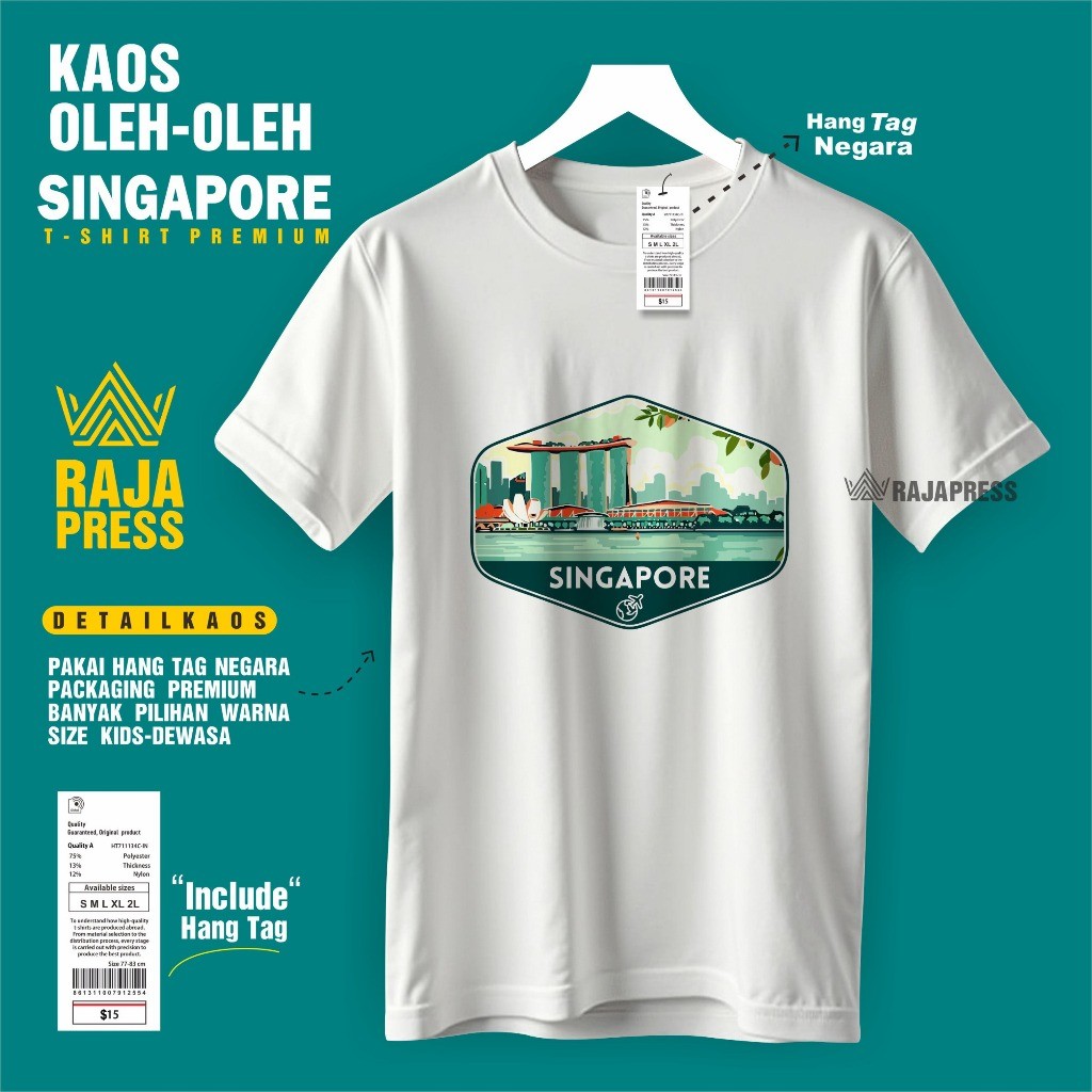 Jual BAJU KAOS OLEH OLEH SINGAPURA SINGAPORE PAKAI HANG TAG PREMIUM ...