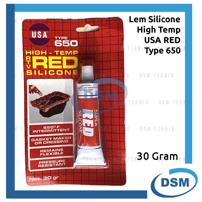 Jual LEM PAKING RTV MERAH RED USA SILICONE GASKET HIGH TEMP SEALANT 650 ...