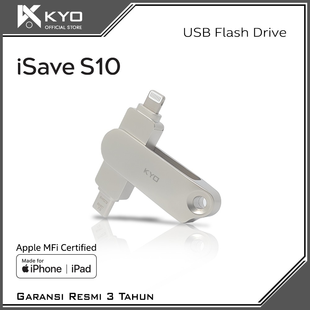 Jual KYO iSave S10 MFI Certified Lightning Flash Drive For iPhone iPad ...