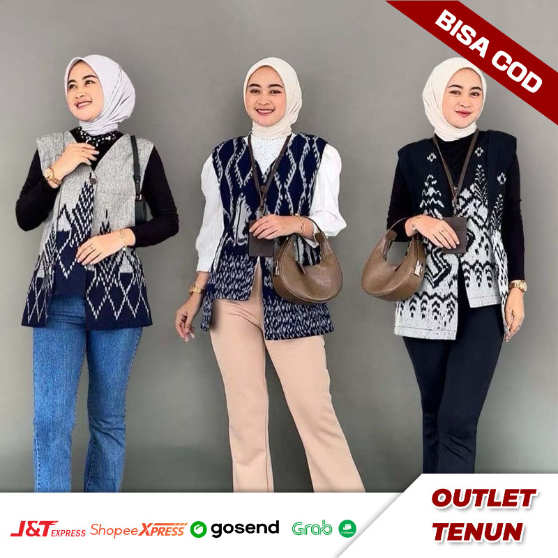 Jual HANNY VEST / VEST TENUN ETNIK / VEST TENUN HANDMADE / ROMPI TENUN ...