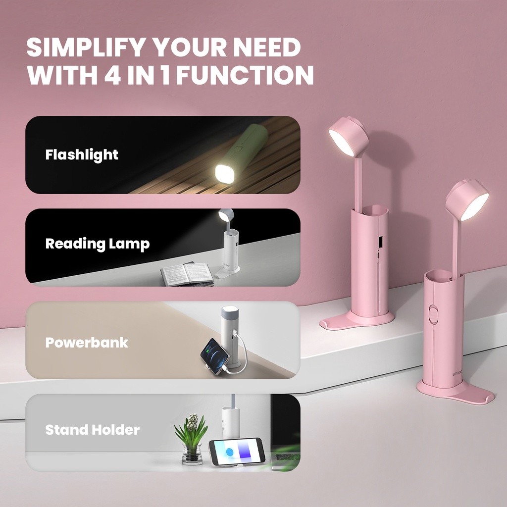 Jual UNEED 4 IN 1 Portable LED Desk Lamp Torch with Powerbank and Phone ...