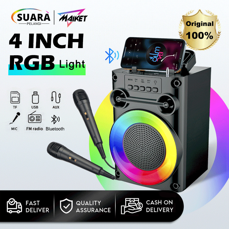 Jual 【PRO BASS】MAIKET Speaker Bluetooth Karaoke Protable Super Bass ...