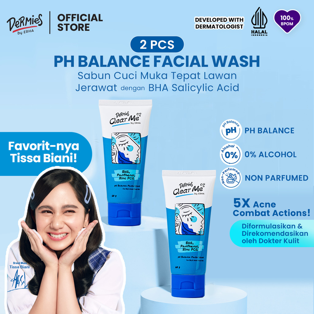 Jual 2X DERMIES Clear Me by ERHA Facial Wash PH Balance - Sabun Cuci ...