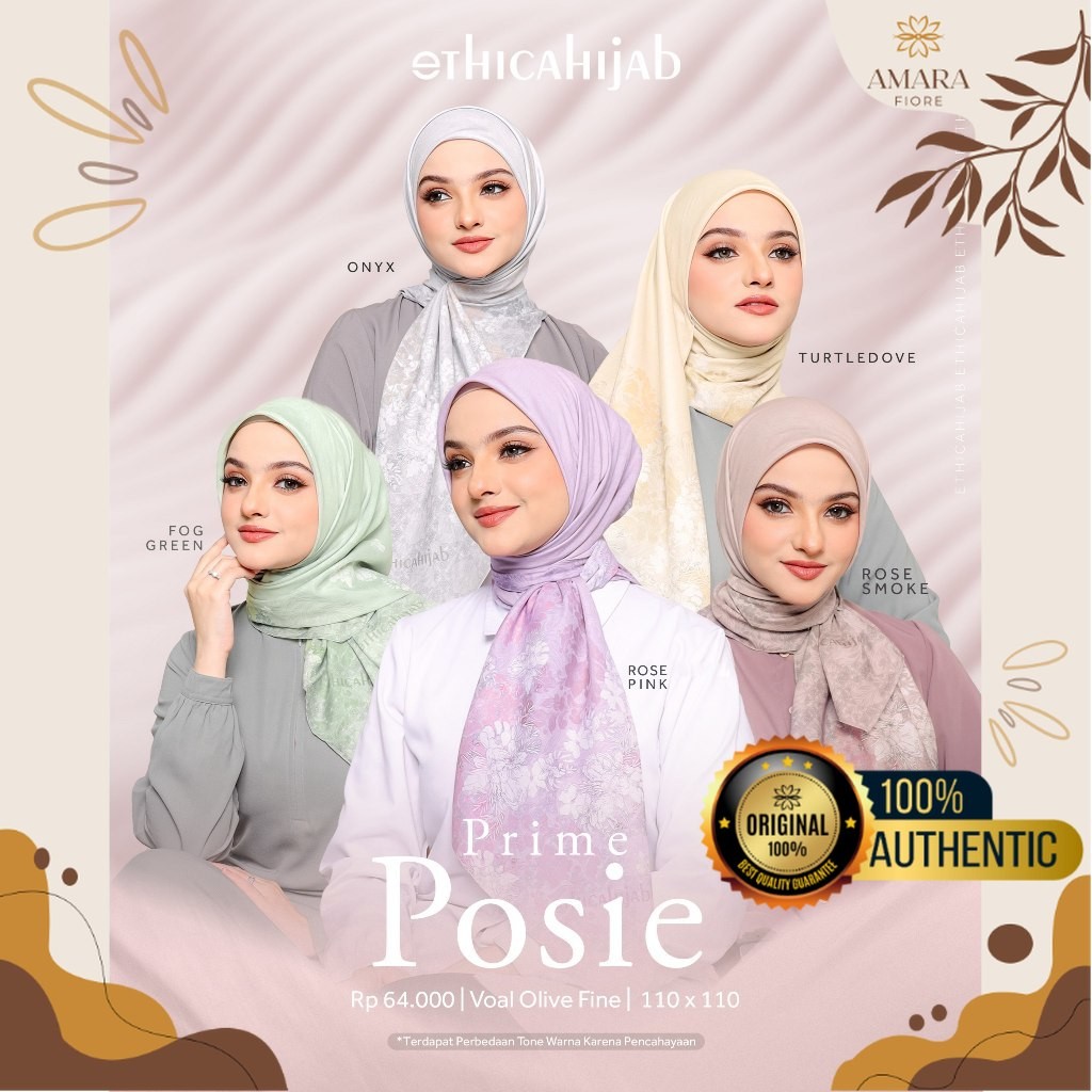 Jual Ethica Hijab Prime Posie Scraf Voal Olive Fine Motif Bunga Cantik ...