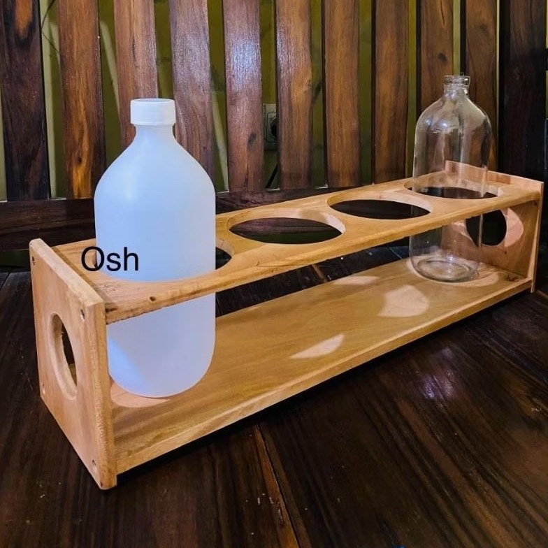 Jual RAK BOTOL JAMU/ BOTOL BENSIN 4 LUBANG BAHAN KAYU MAHONICO | Shopee ...