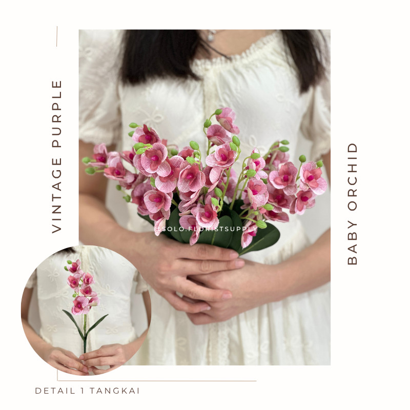 Jual BABY ORCHID WITH LEAVES ARTIFICIAL BUNGA ANGGREK MINI POT DENGAN ...
